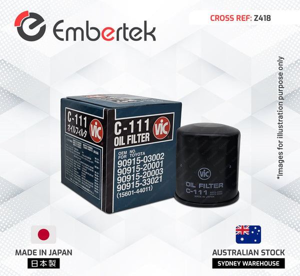 1 x VIC Japanese Oil Filter for Toyota Hilux 2020 - 2024 (GUN126-GUN136 ...