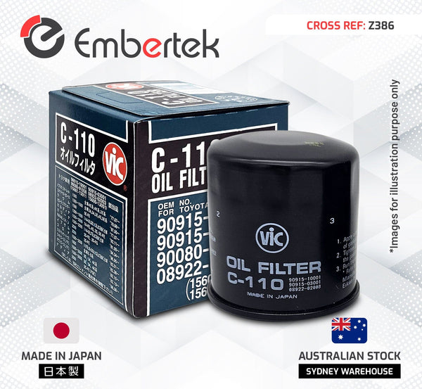 1 x VIC Premium Japanese Oil Filter C110 [Cross Ref: Ryco Z386 ...