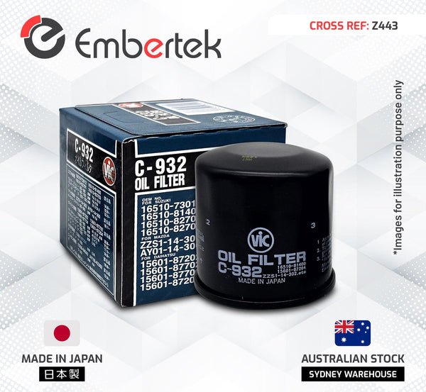 1x VIC Oil Filter for Suzuki JIMNY 2018-2024 C932 (JB74W) Ref: Z443 ...