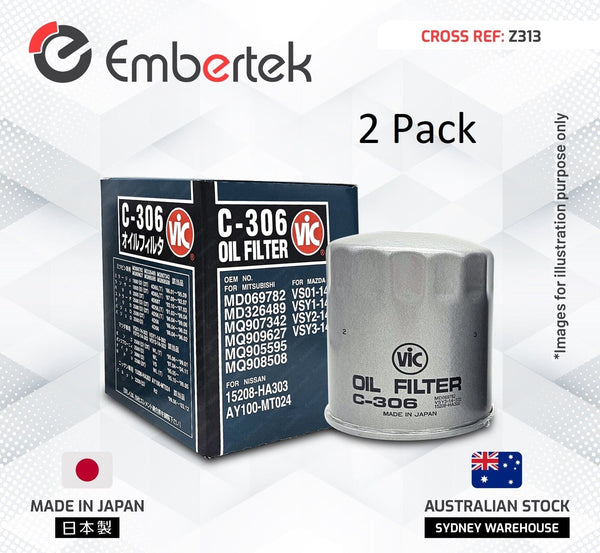 2x VIC Oil Filters for Mazda E-SERIES 1997-2003 (B2500) C306 Ref: Z313 ...