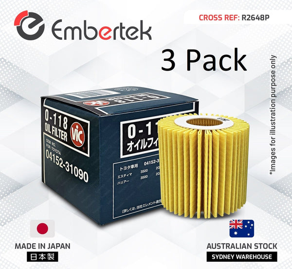 3 x VIC Japanese Oil Filters for Toyota Hiace 2019 - 2024 – EMBERTEK ...