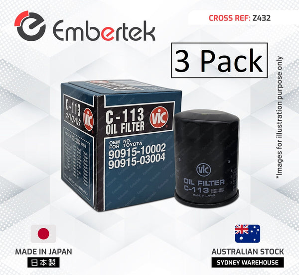 3 x VIC Japanese Oil Filters for Toyota Alphard / Vellfire 2008-2014 ...