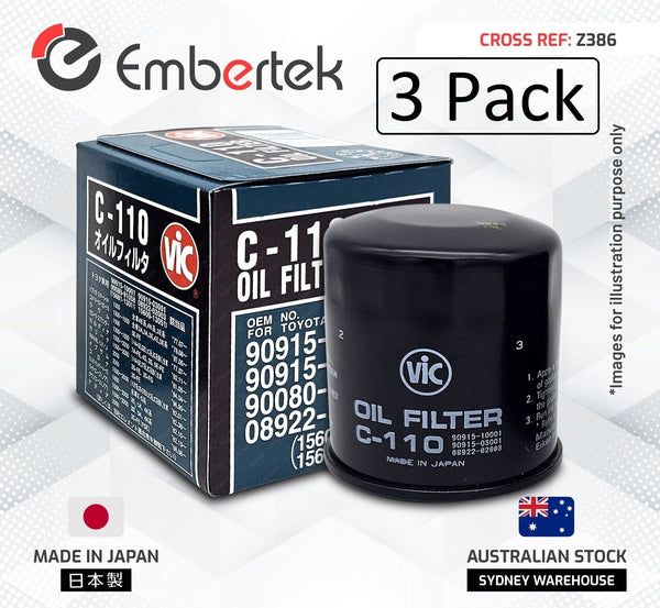 3 x VIC Japanese Oil Filters for Toyota Celica 1990-1999 Ref: Z386 ...
