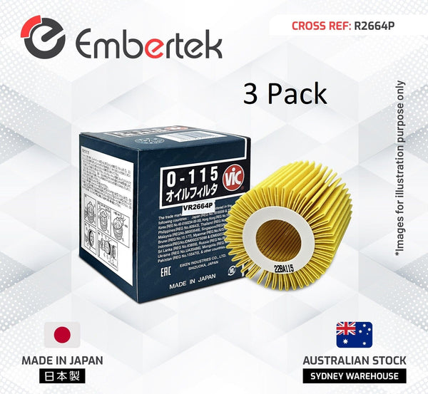 3x VIC Oil filters for Toyota Hiace/Commuter 2005-2024 TRH219W O-115 ...