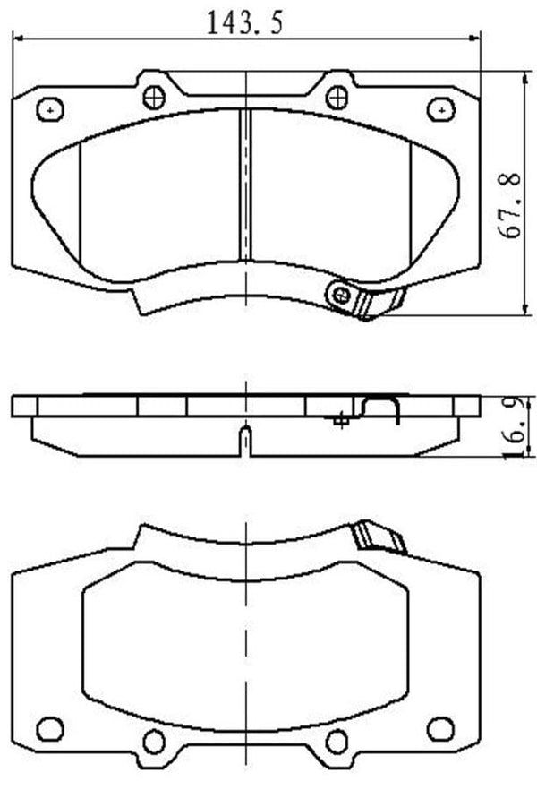 Embertek FRONT Brake Pads for TOYOTA Hilux EP2221 [Cross Ref: DB2221 ...