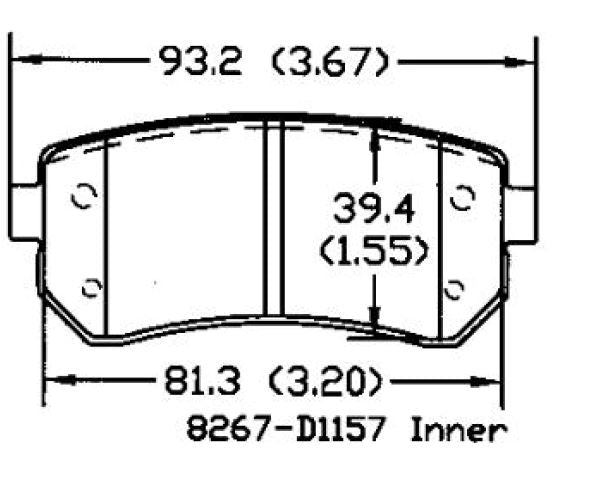 REAR Brake Pads EP1943 [Cross Ref: FMSI D1157-8267, DB1943] – EMBERTEK ...